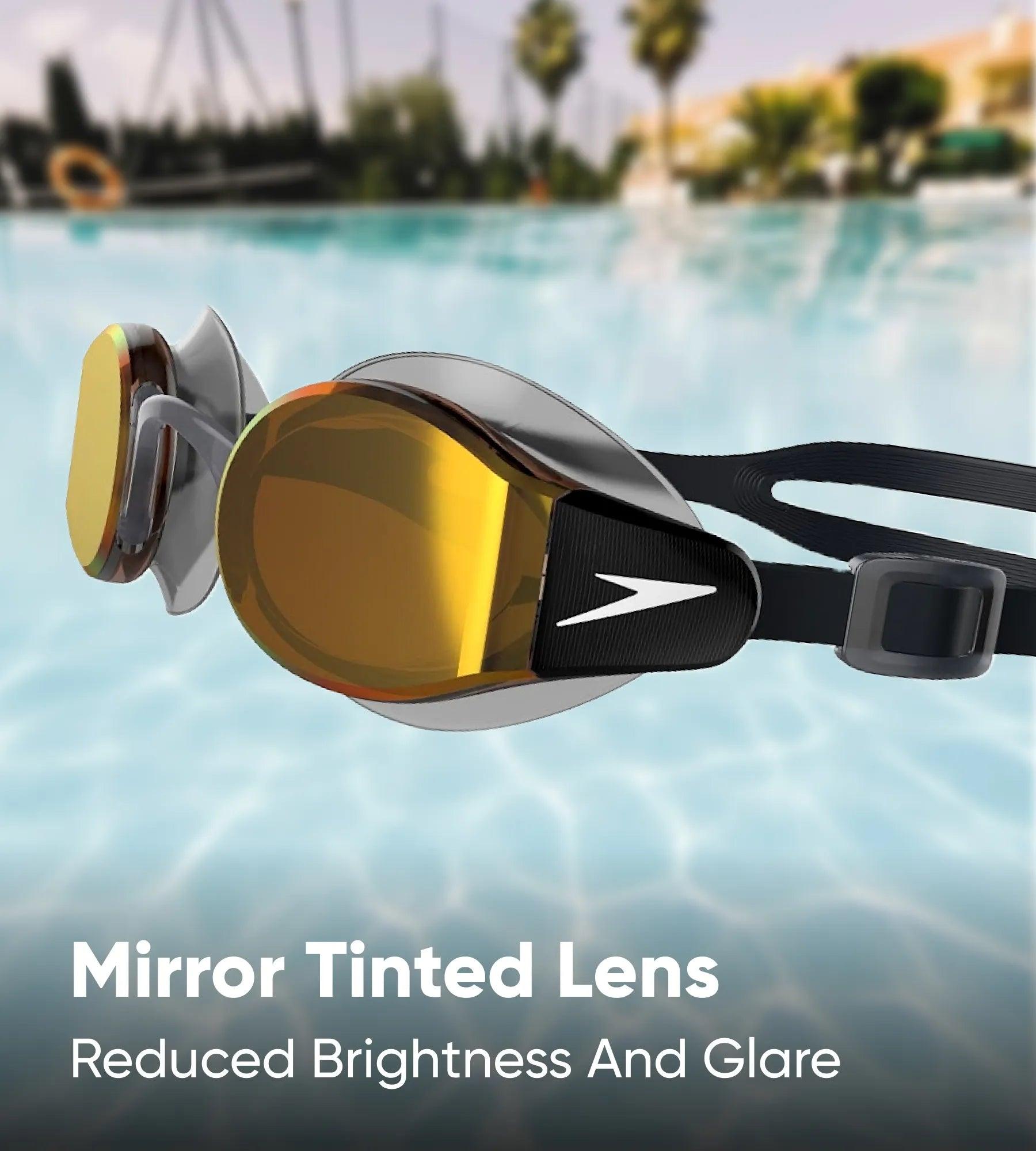 Buy Speedo Mariner Pro Mirror Black-Orange Swim Goggles Online | Speedo ...