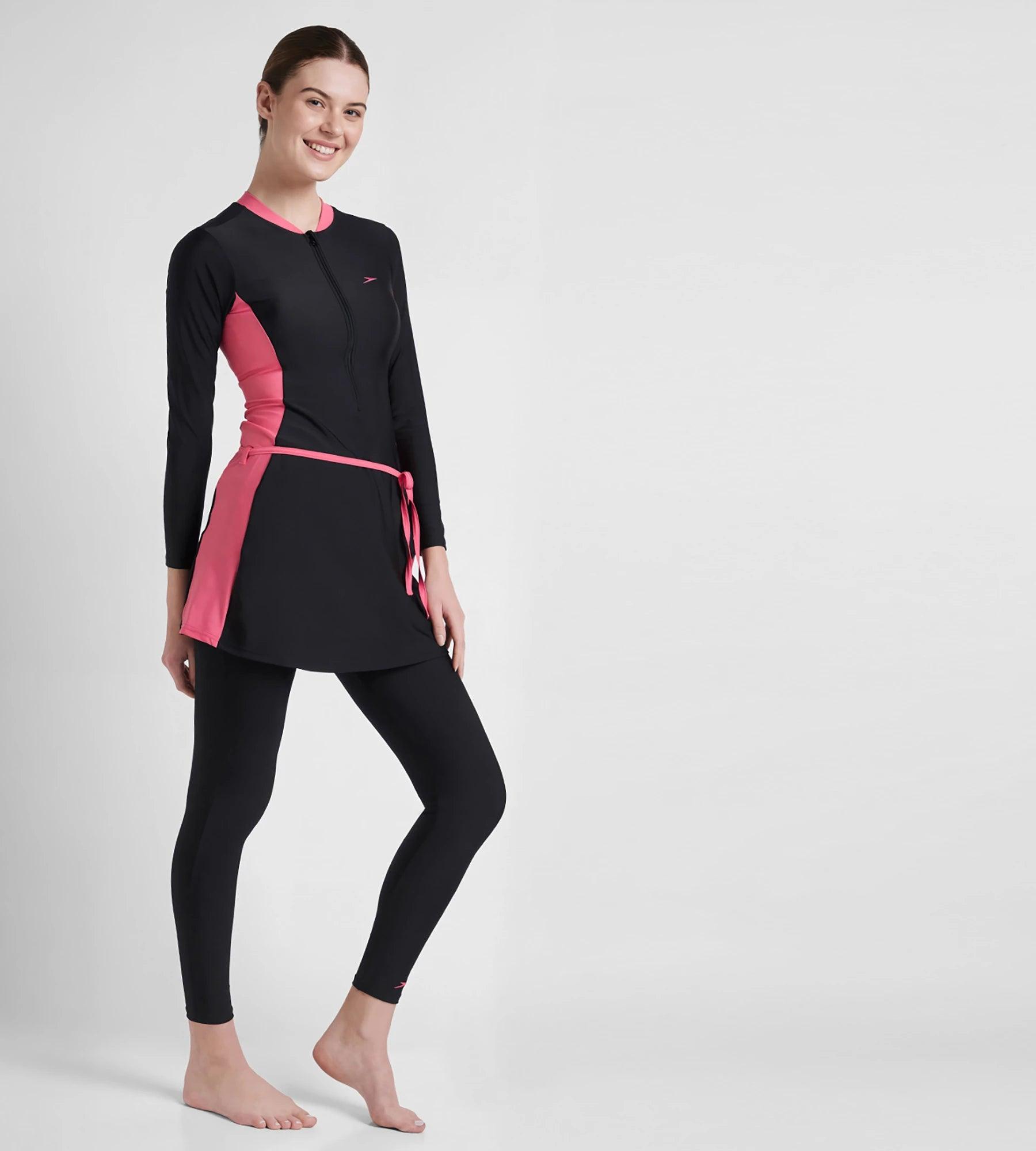 Buy Speedo Two Piece Full Body Suit Black-Fandango-Pink Swimwear Online ...