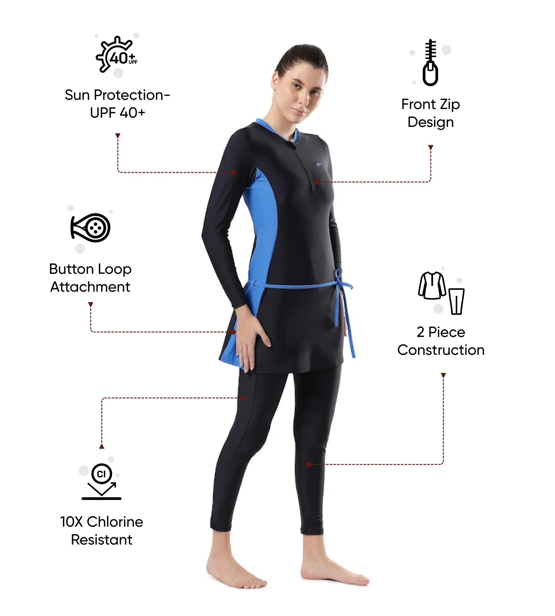 Buy Speedo Two Piece Full Body Suit True Navy-Bondi Blue Swimwear ...