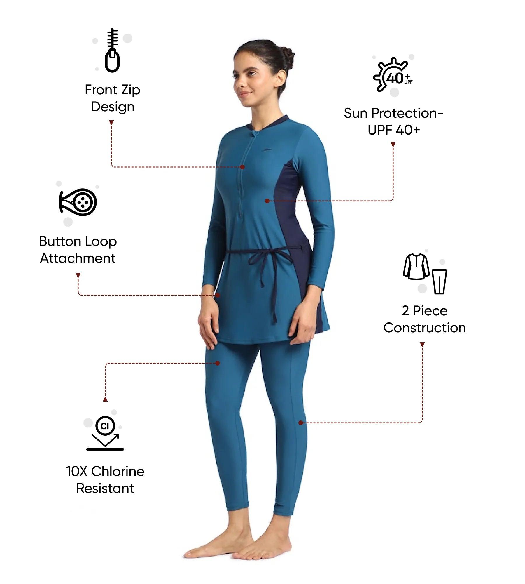 Buy Speedo Two Piece Full Body Suit Darkteal-Truenavy Swimwear Online ...