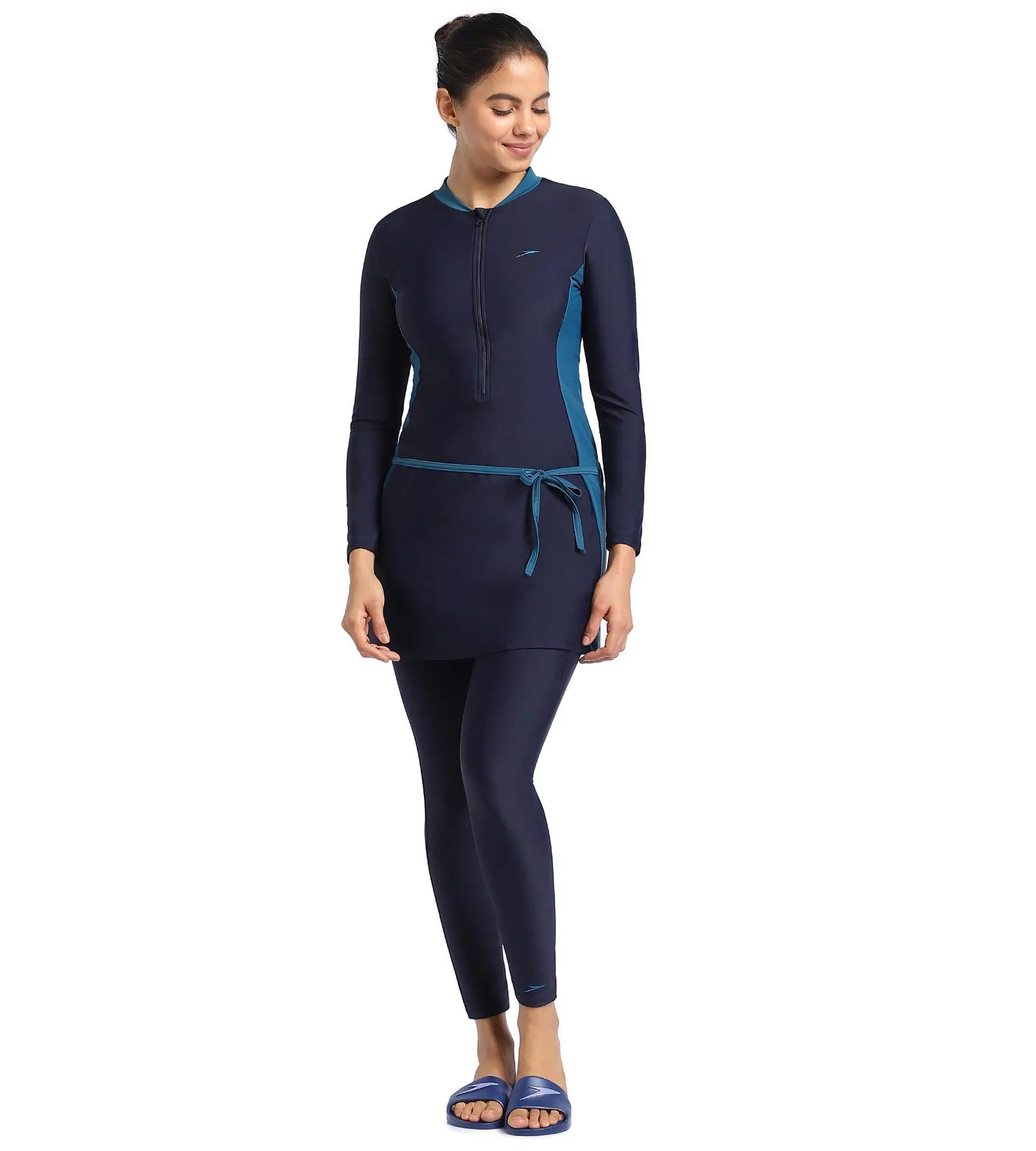 Buy Speedo Two Piece Full Body Suit Truenavy-Darkteal Swimwear Online ...