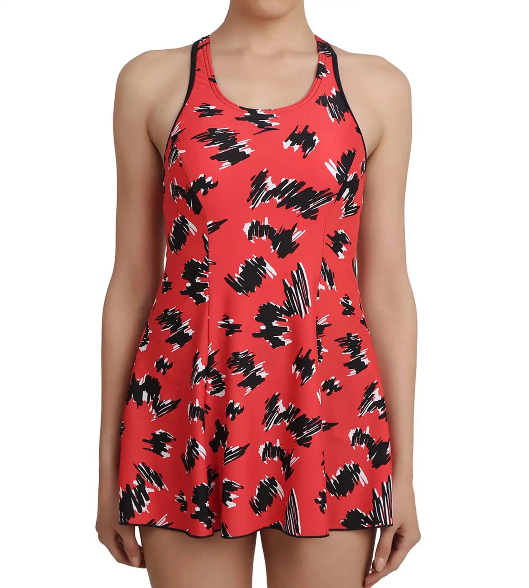 Buy Speedo Printed Swimdress - Navy - Risk Red Swimwear Online | Speedo ...