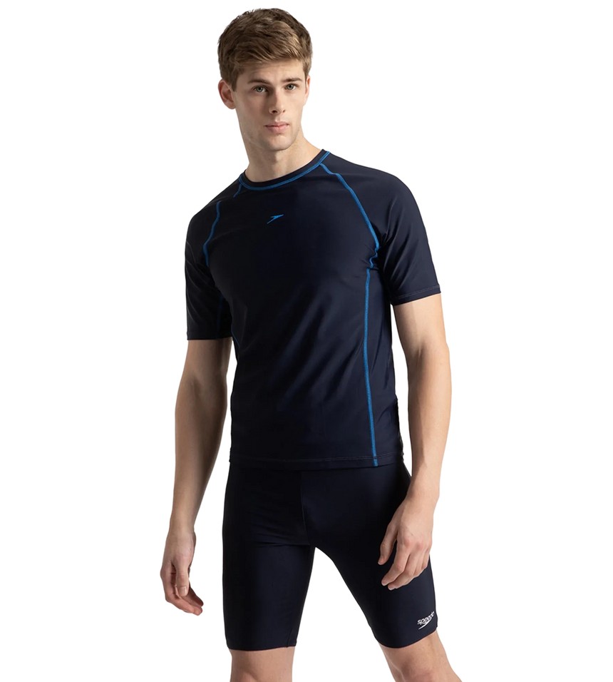 Buy Speedo Men's Endurance10 Short Sleeve Suntop - True Navy & Turkish ...