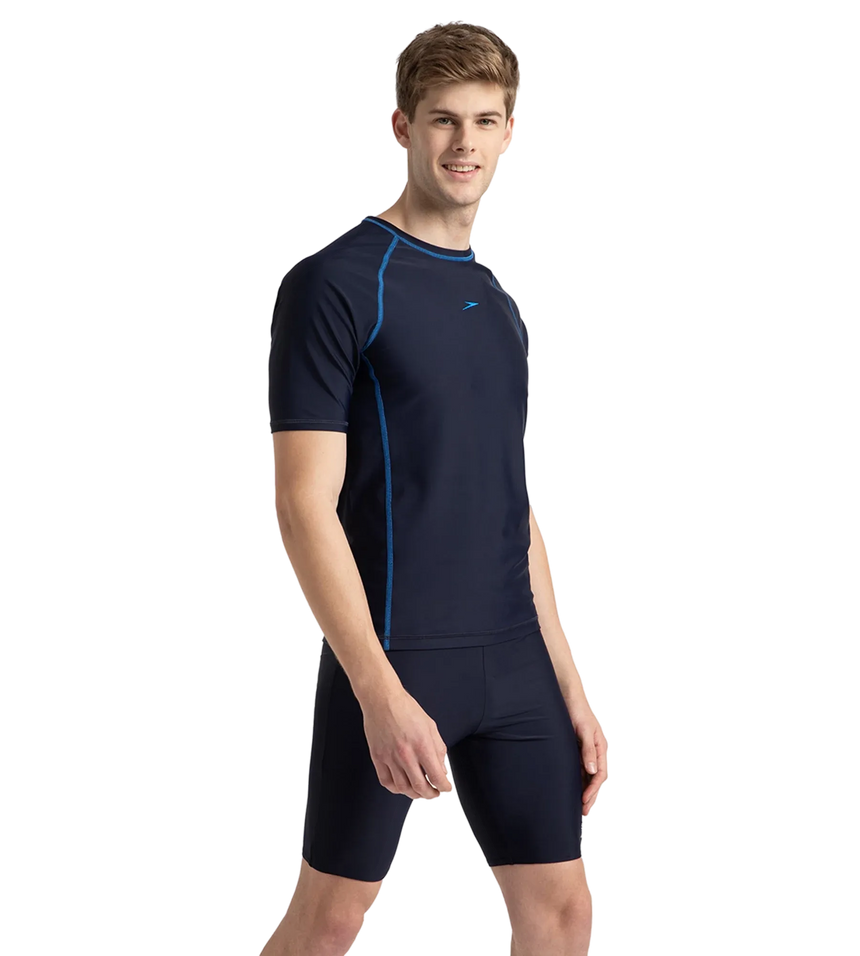 Buy Speedo Men's Endurance10 Short Sleeve Suntop - True Navy & Turkish ...