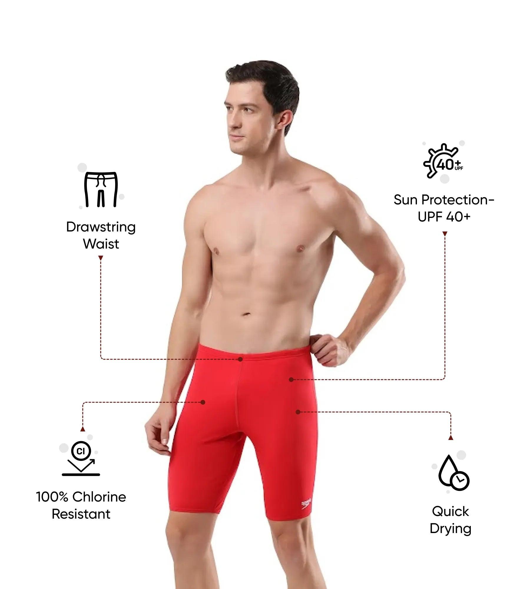 Buy Speedo Essential Endurance Plus Jammer Fedred-White Swimwear Online ...