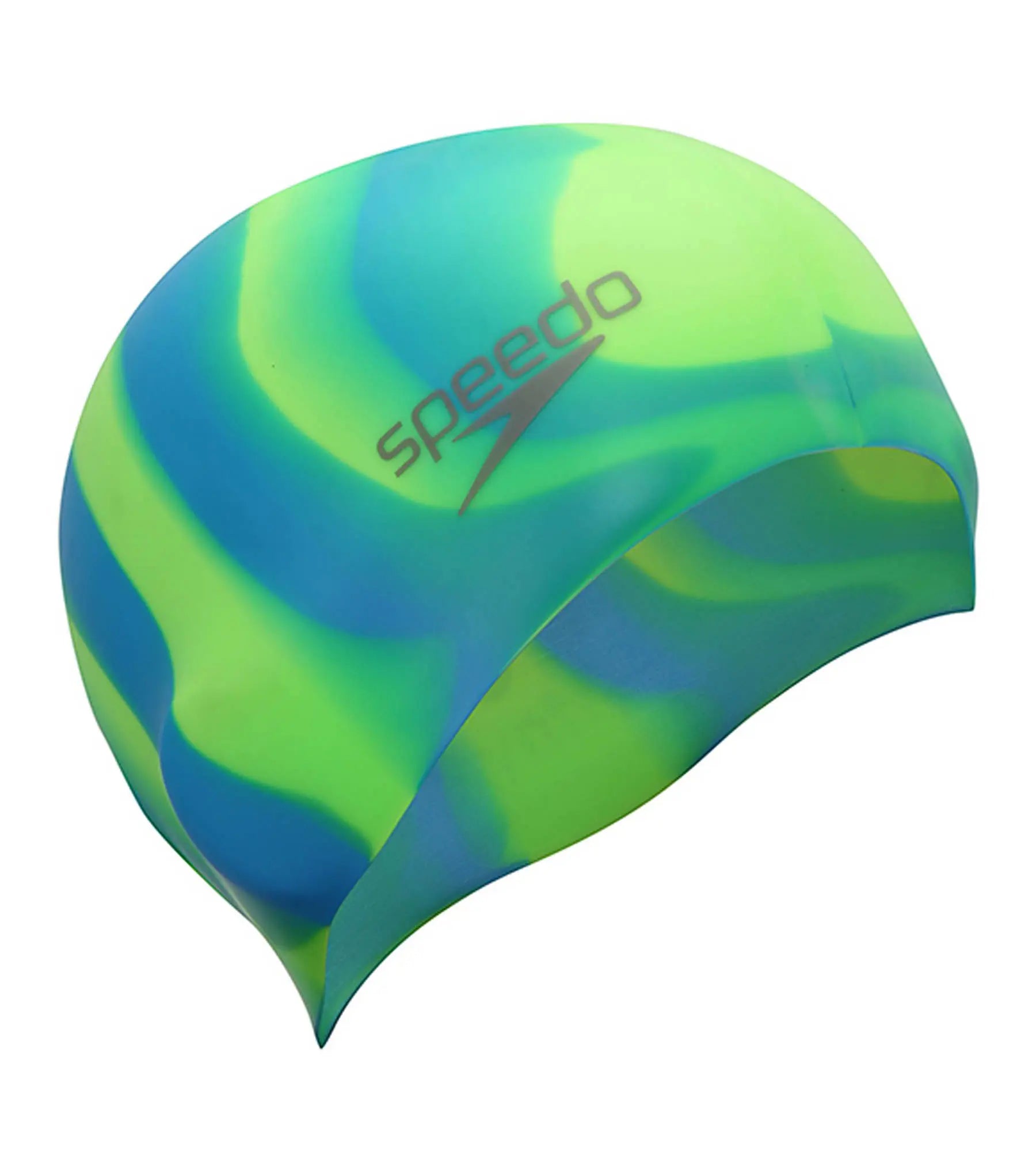 Buy Speedo Unisex Junior Flat Silicone Swim Caps - Green & Blue ...