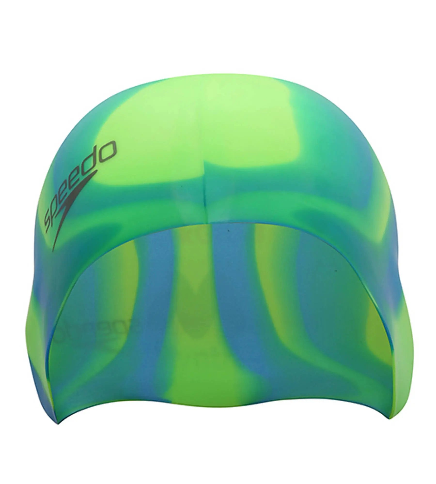 Buy Speedo Unisex Junior Flat Silicone Swim Caps - Green & Blue ...