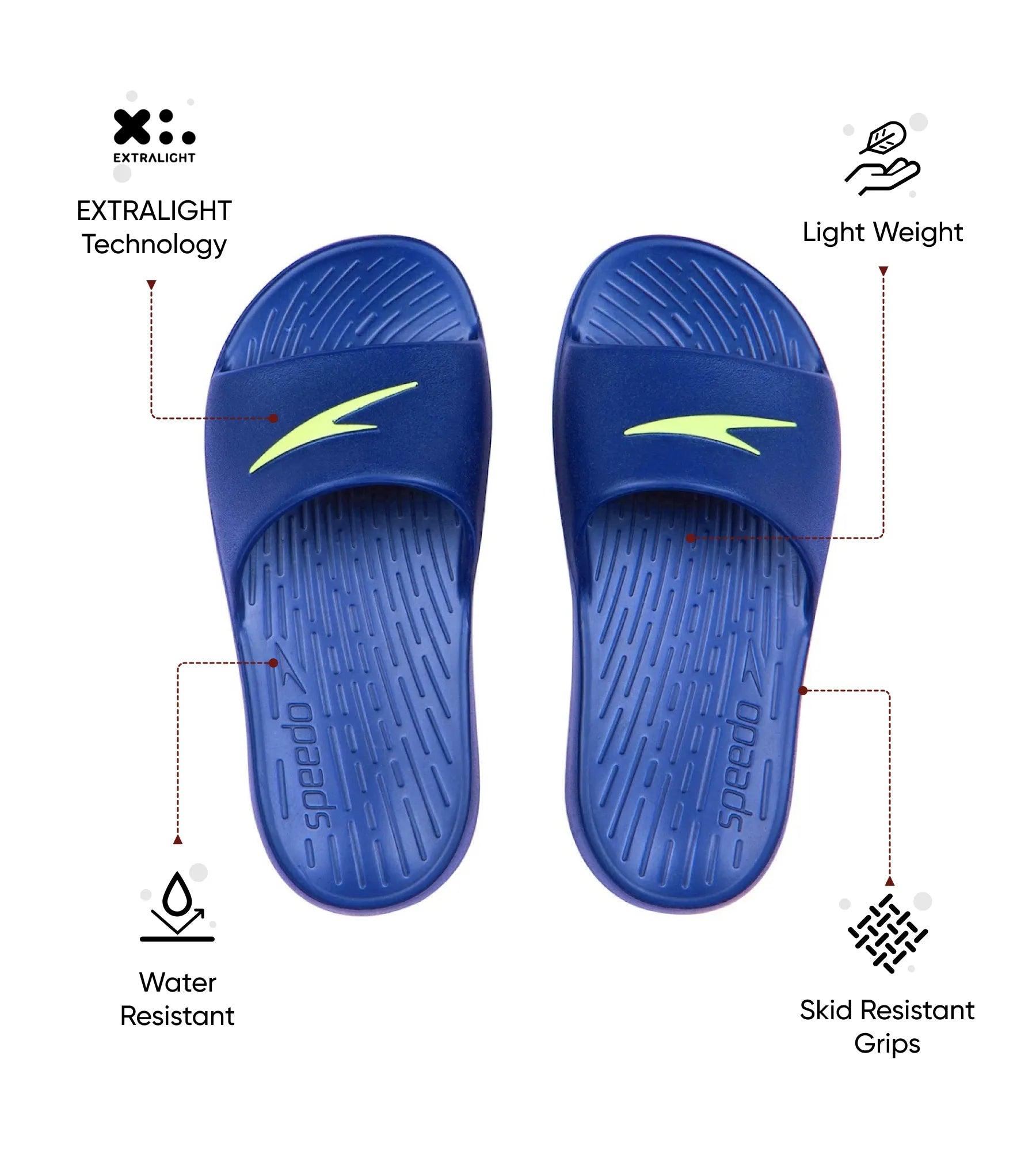 Buy Speedo Single Colour Slide Navy-Bright Zest Footwear Online| Speedo ...