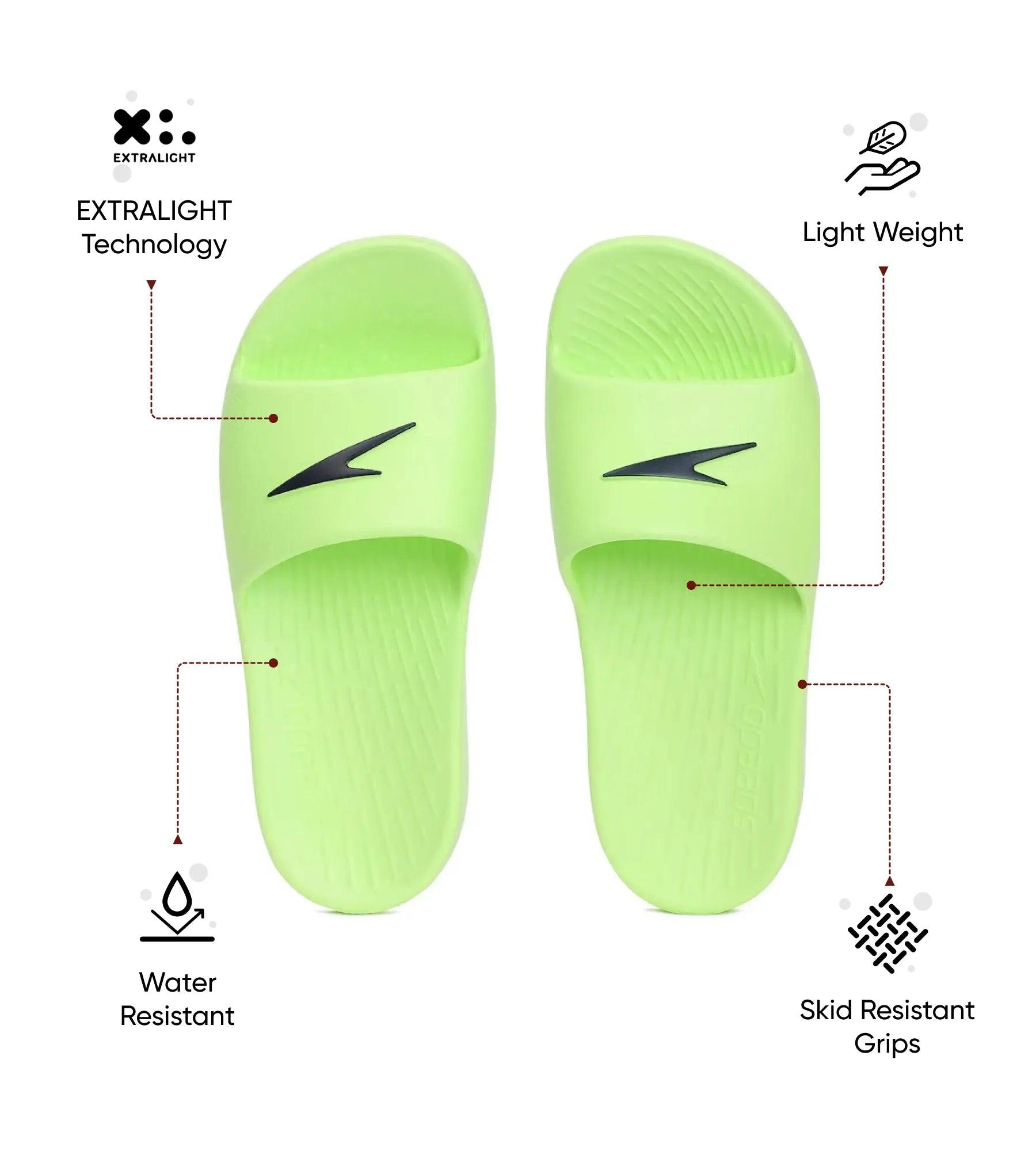 Buy Speedo Single Colour Slide Bright Zest-True Navy Footwear Online ...