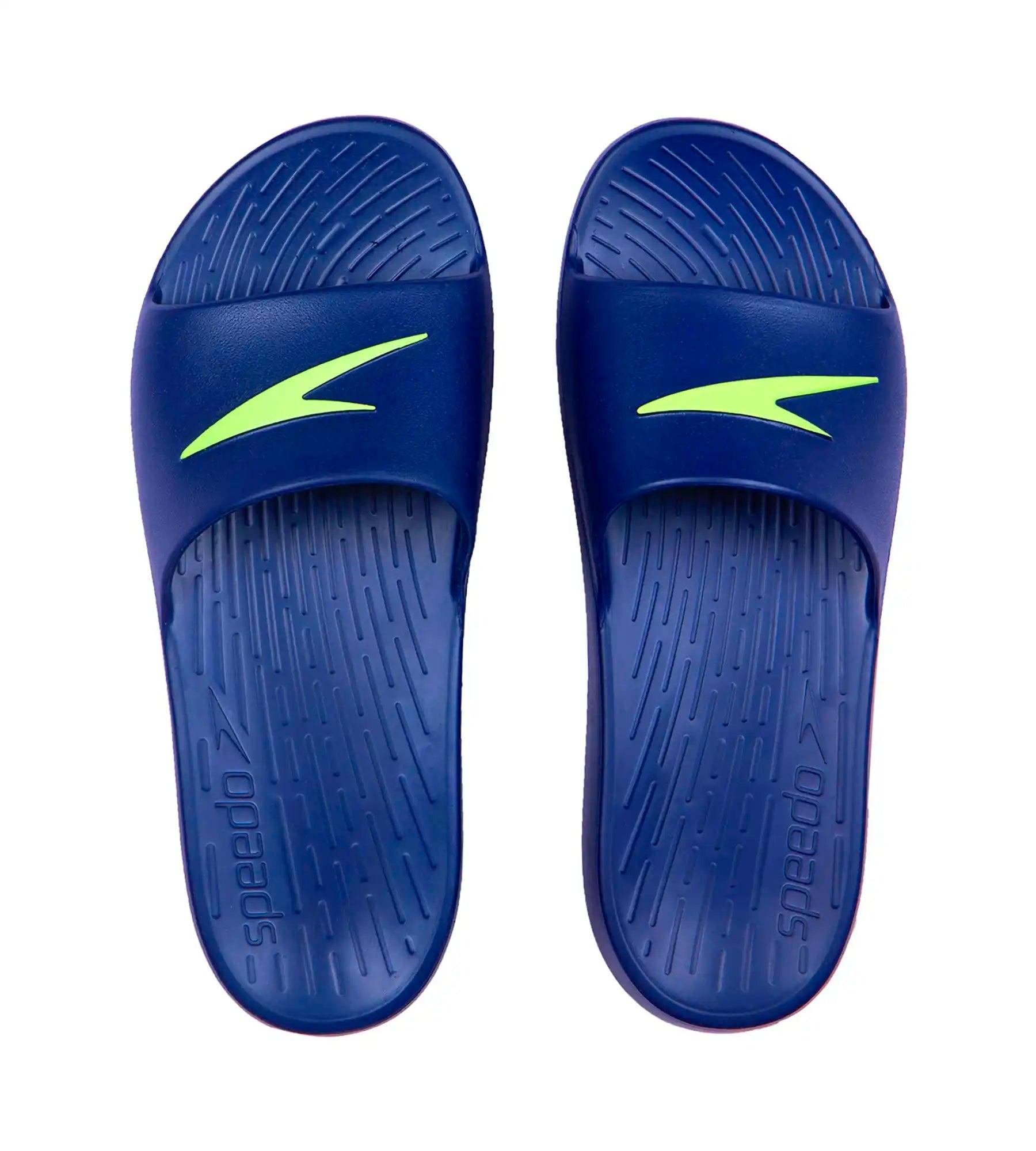 Buy Speedo Single Colour Slide Navy-Bright Zest Footwear Online| Speedo ...