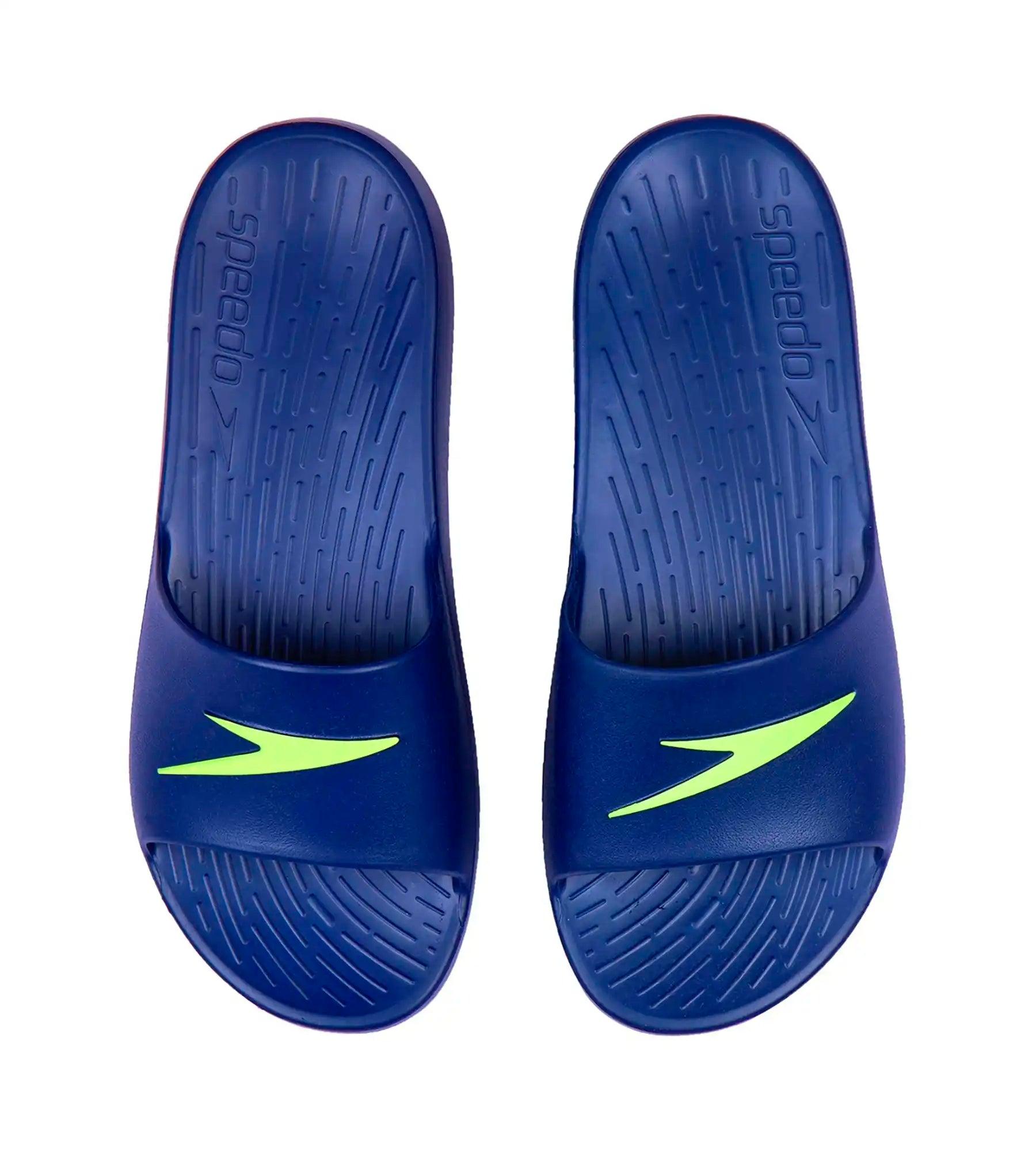 Buy Speedo Single Colour Slide Navy-Bright Zest Footwear Online| Speedo ...