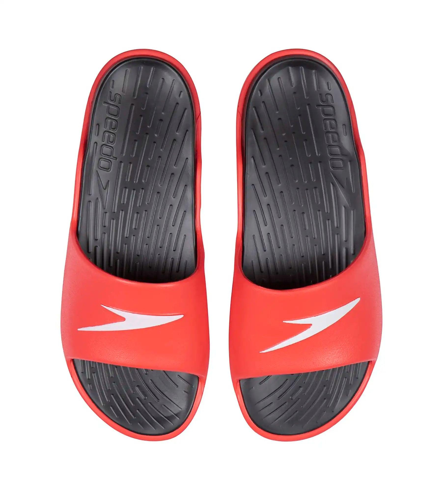 Buy Speedo Single Colour Slide Black-Lava Red-White Footwear Online ...