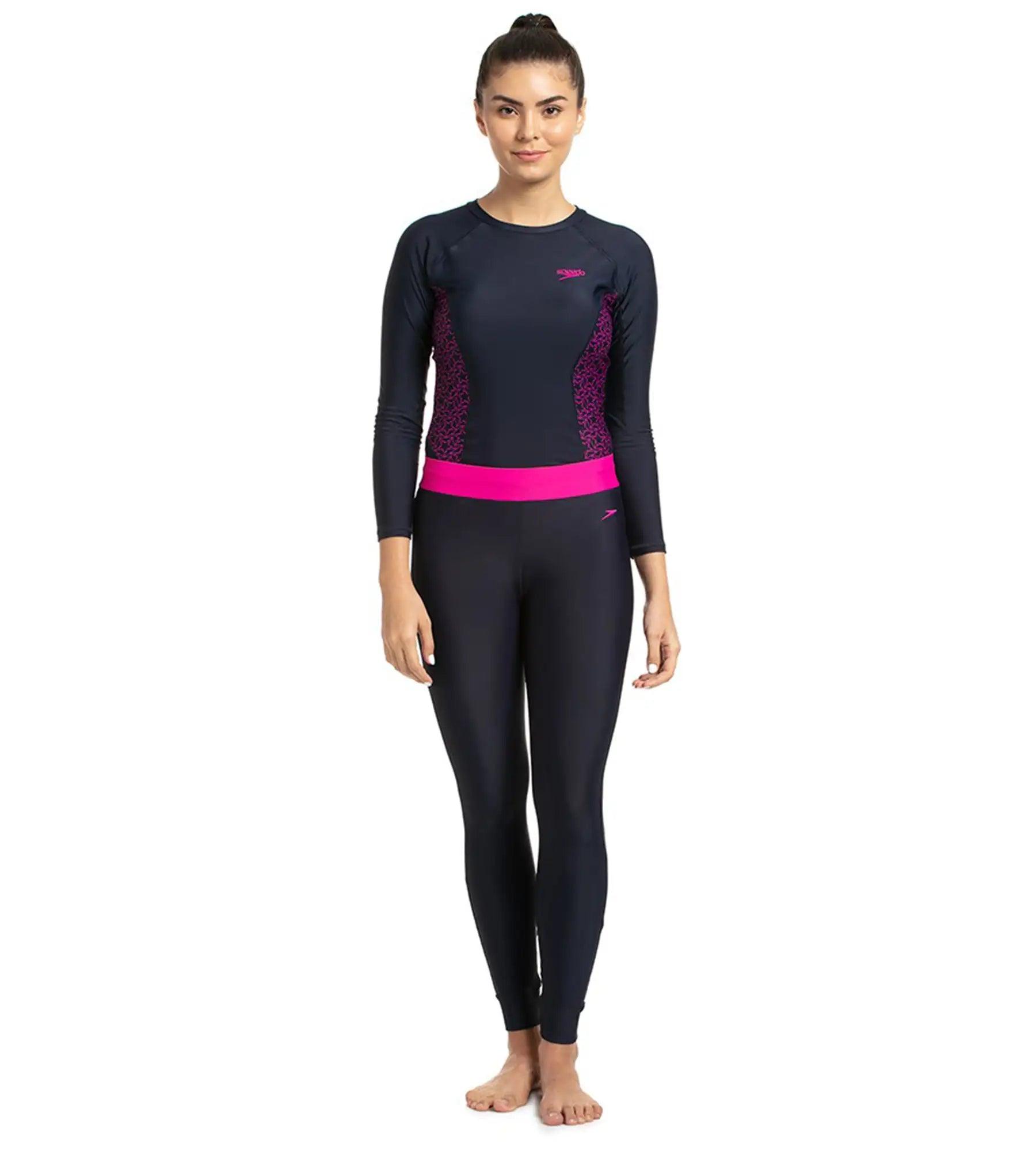 Buy Speedo Active Legging - True Navy - Electric Pink Swimactive Online ...