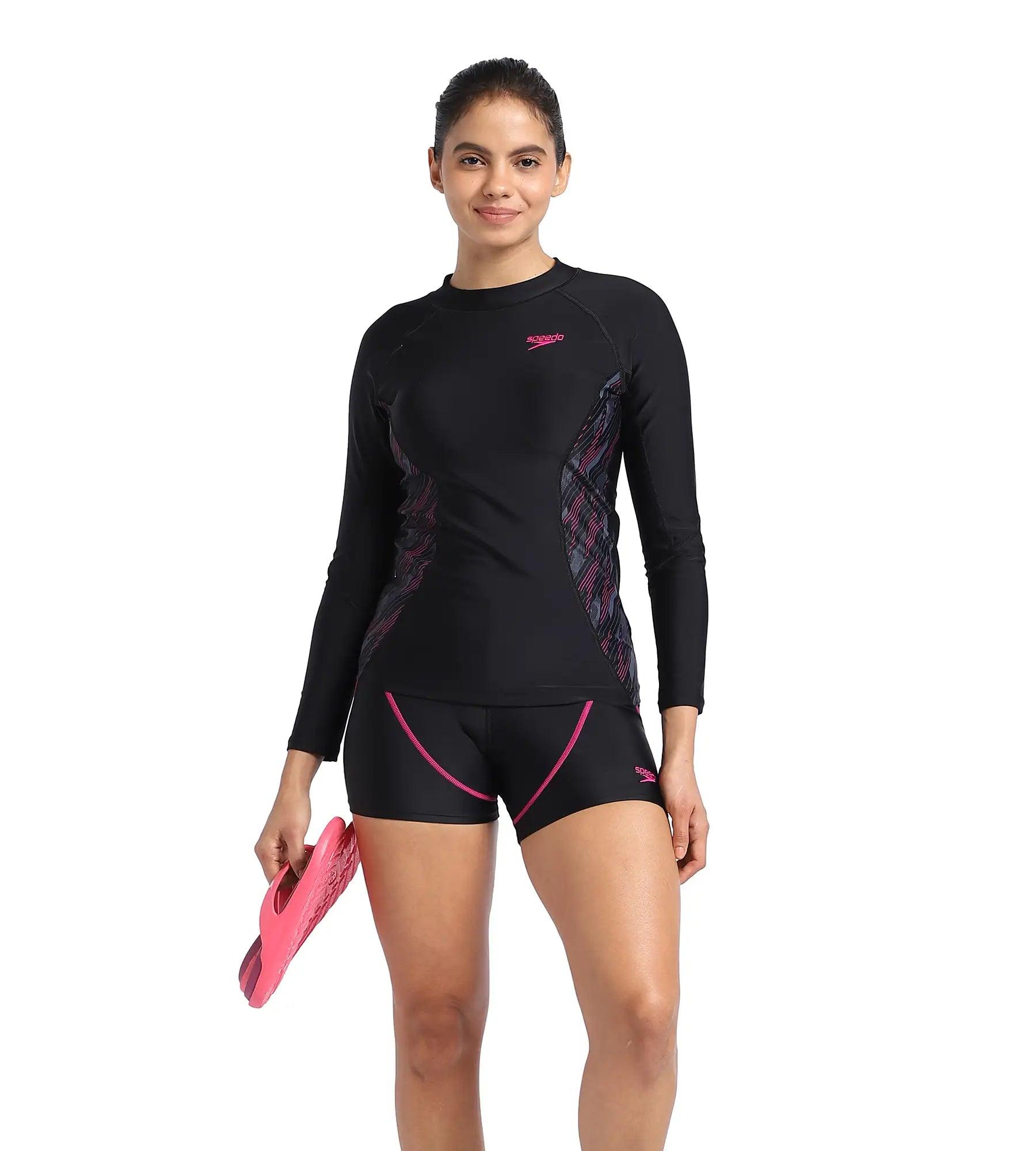 Buy Speedo Hyperboom Splice Rashtop Black-Electric-Pink-Usa-Charcoal ...