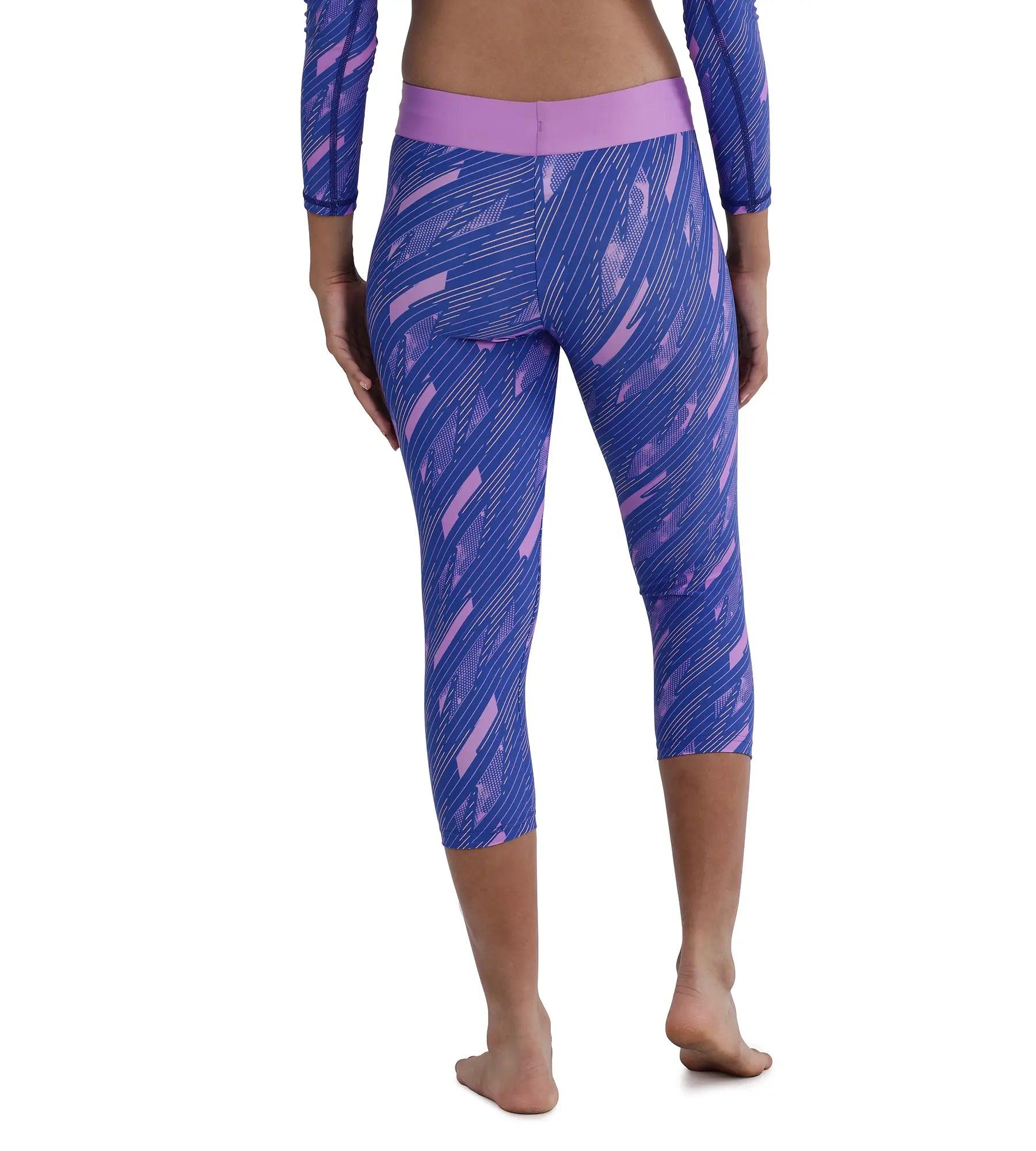 Buy Speedo Hyperboom All Over Printed Capri Sweet-Purple-True-Cobalt ...