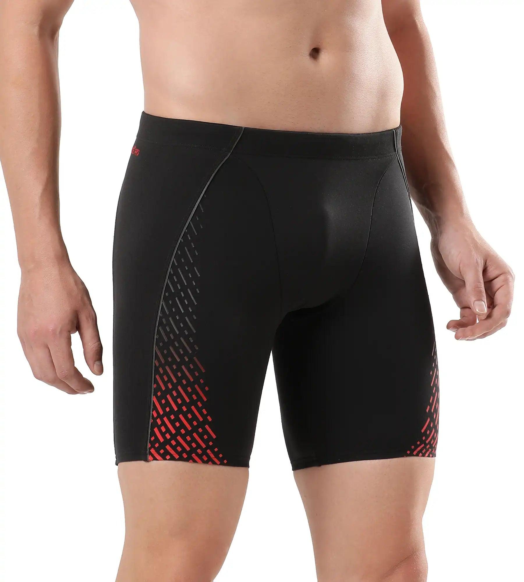 Buy Speedo Eco End Plus Mid Jammer -Black-Fed Red Swimwear Online ...