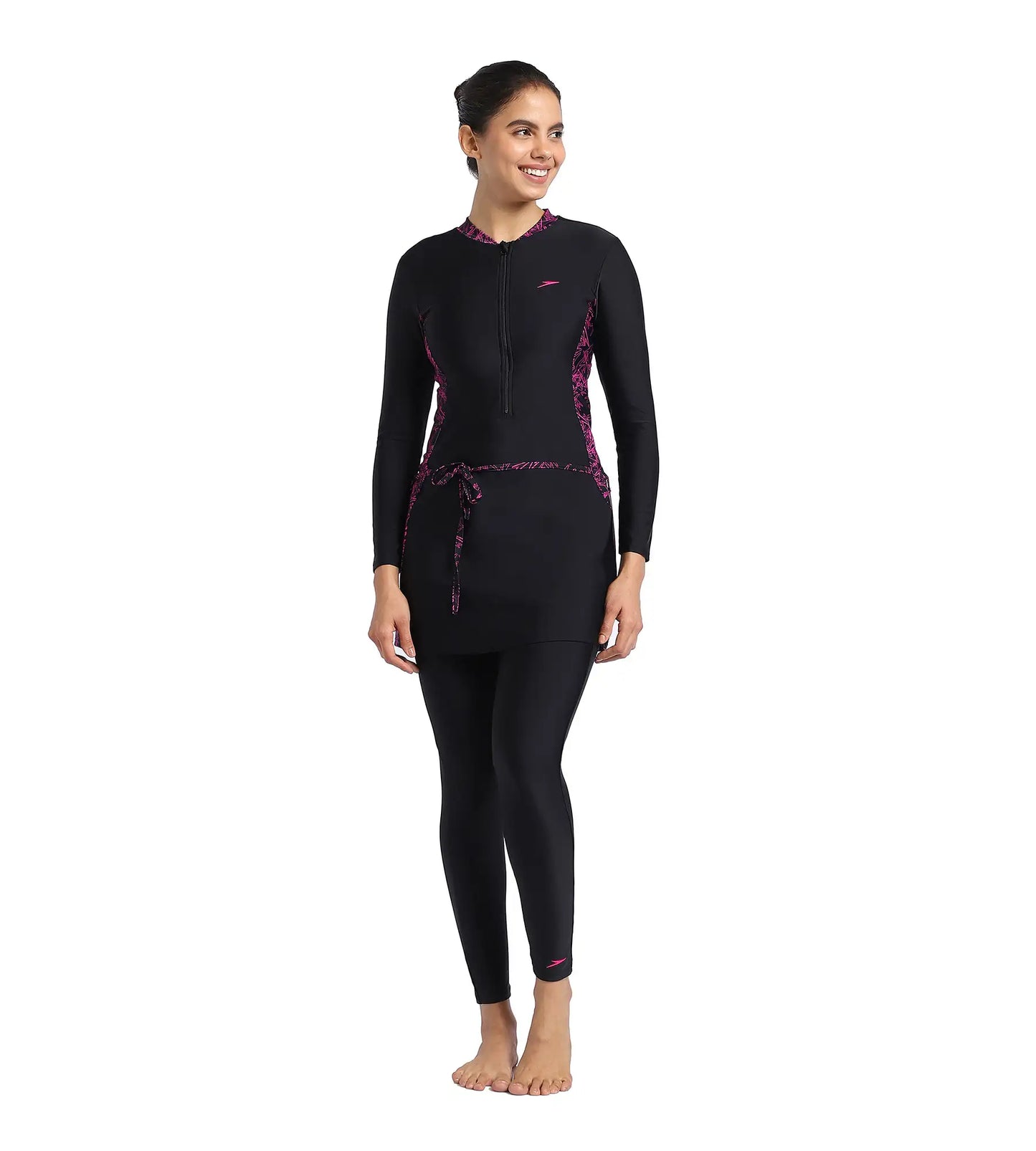 Buy Speedo Adult Female Two Piece Full Body Suit Black Boom Splice Aop