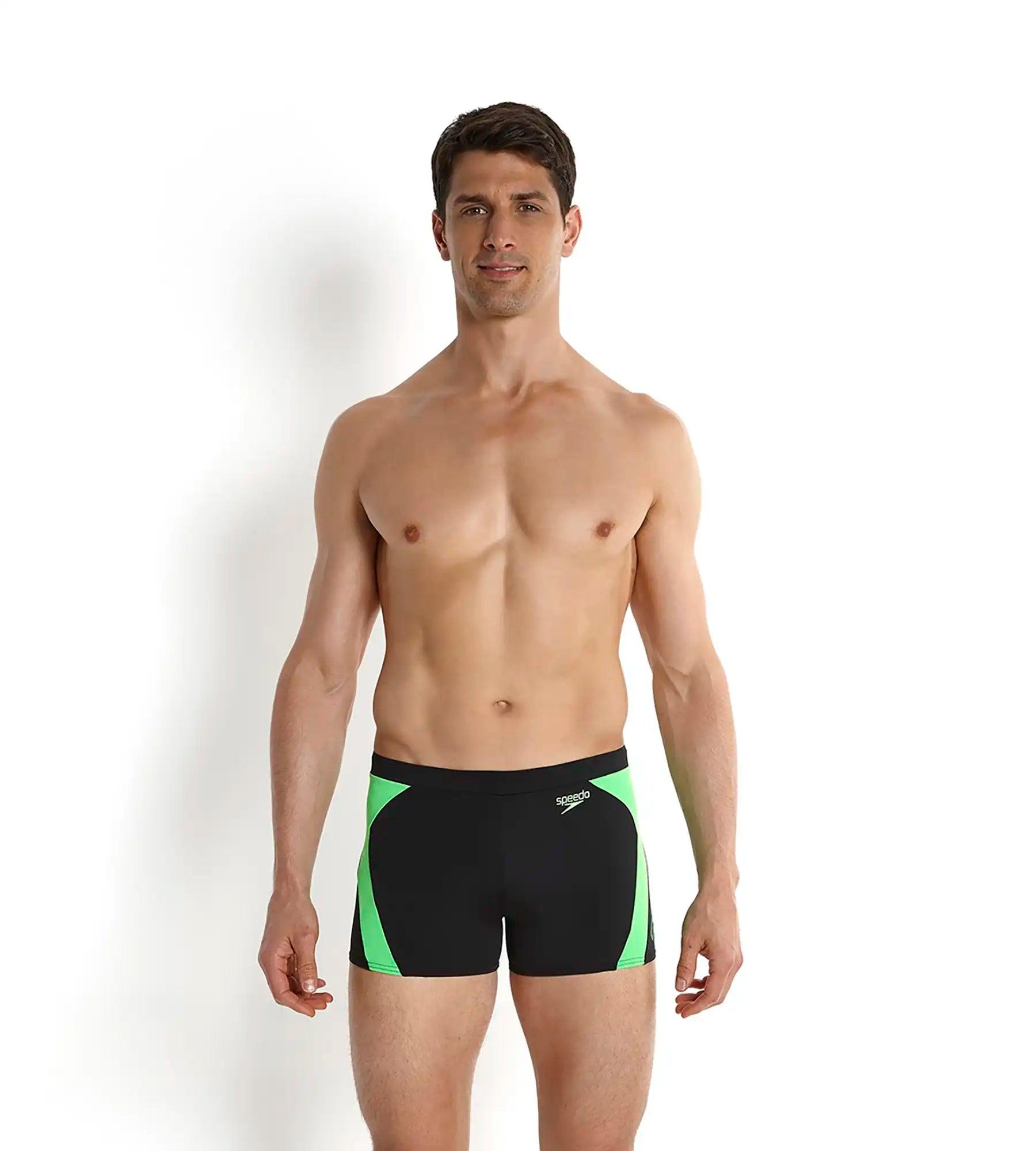 Buy Speedo Monogram Graphic Splice Aquashort Black-Fluo Green Swimwear ...