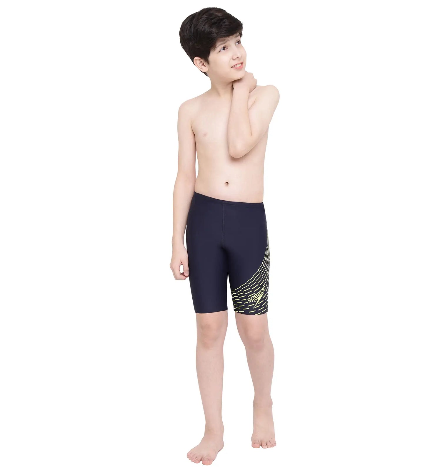 Buy Speedo Boys Medley Logo Jammer True Navy-Spritz Swimwear Online ...