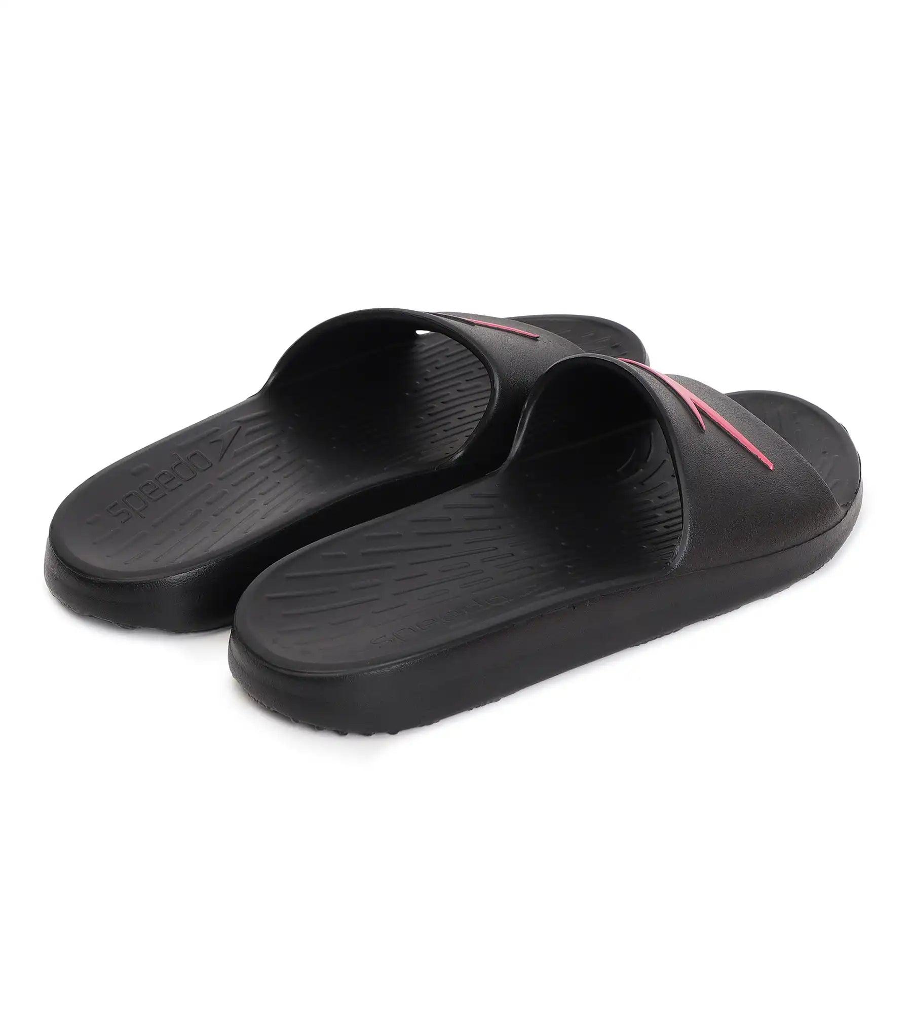 Buy Speedo Single Colour Slide Black-Raspberry Fill Footwear Online ...