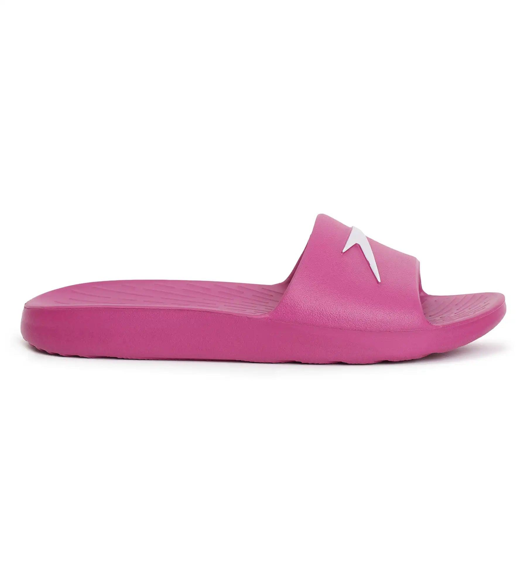 Buy Speedo Single Colour Slide Berry-White Footwear Online | Speedo India