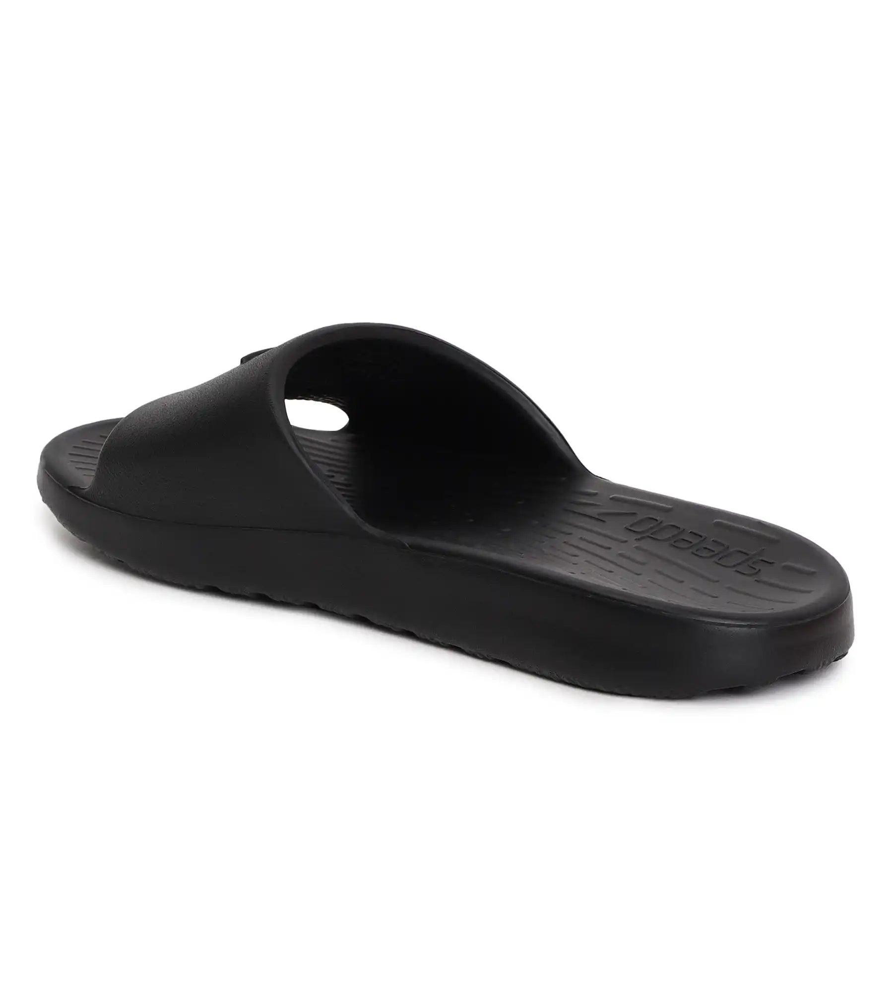 Buy Speedo Single Colour Slide Black-Atomic Lime Footwear Online ...