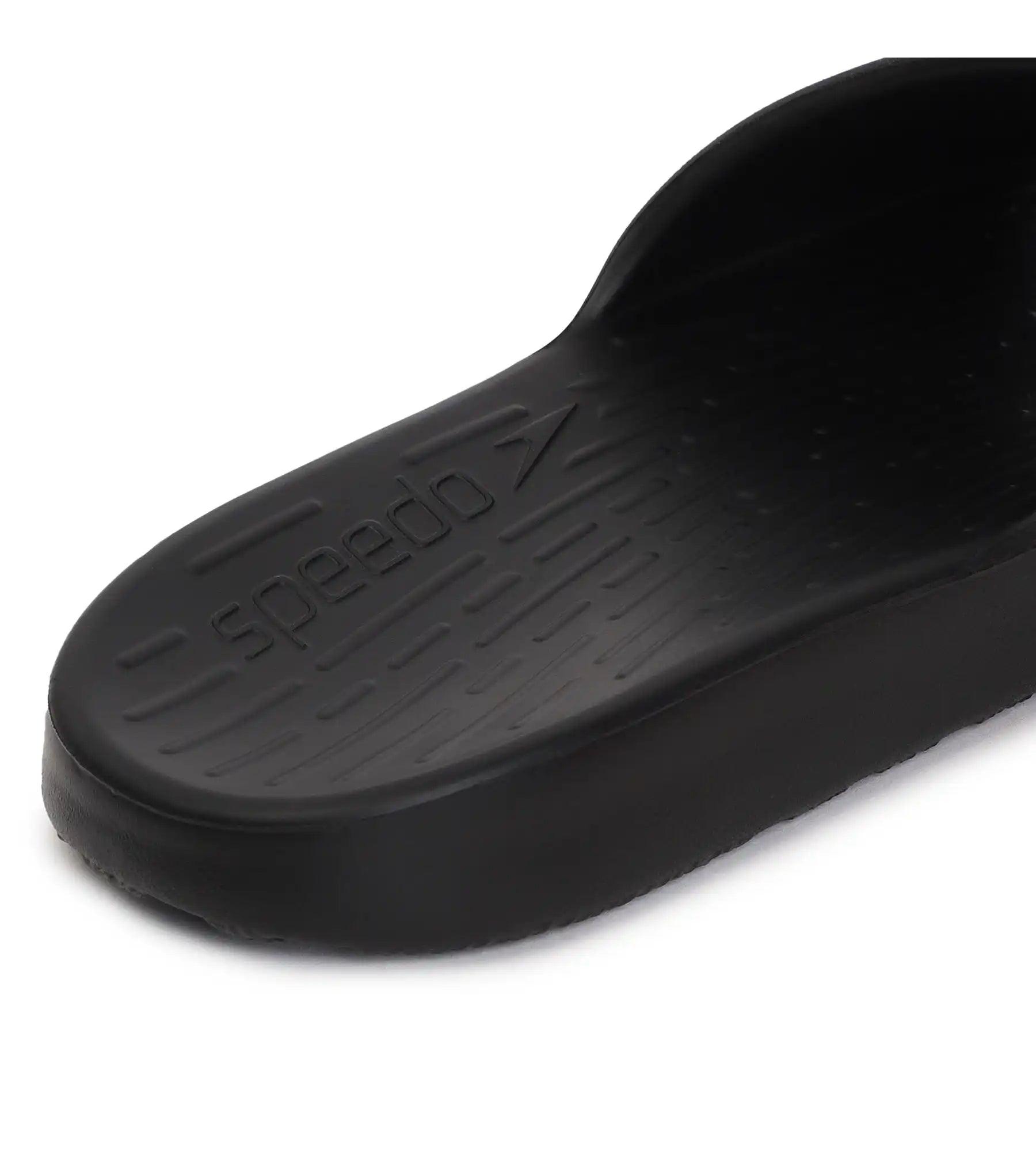 Buy Speedo Single Colour Slide Black-Atomic Lime Footwear Online ...