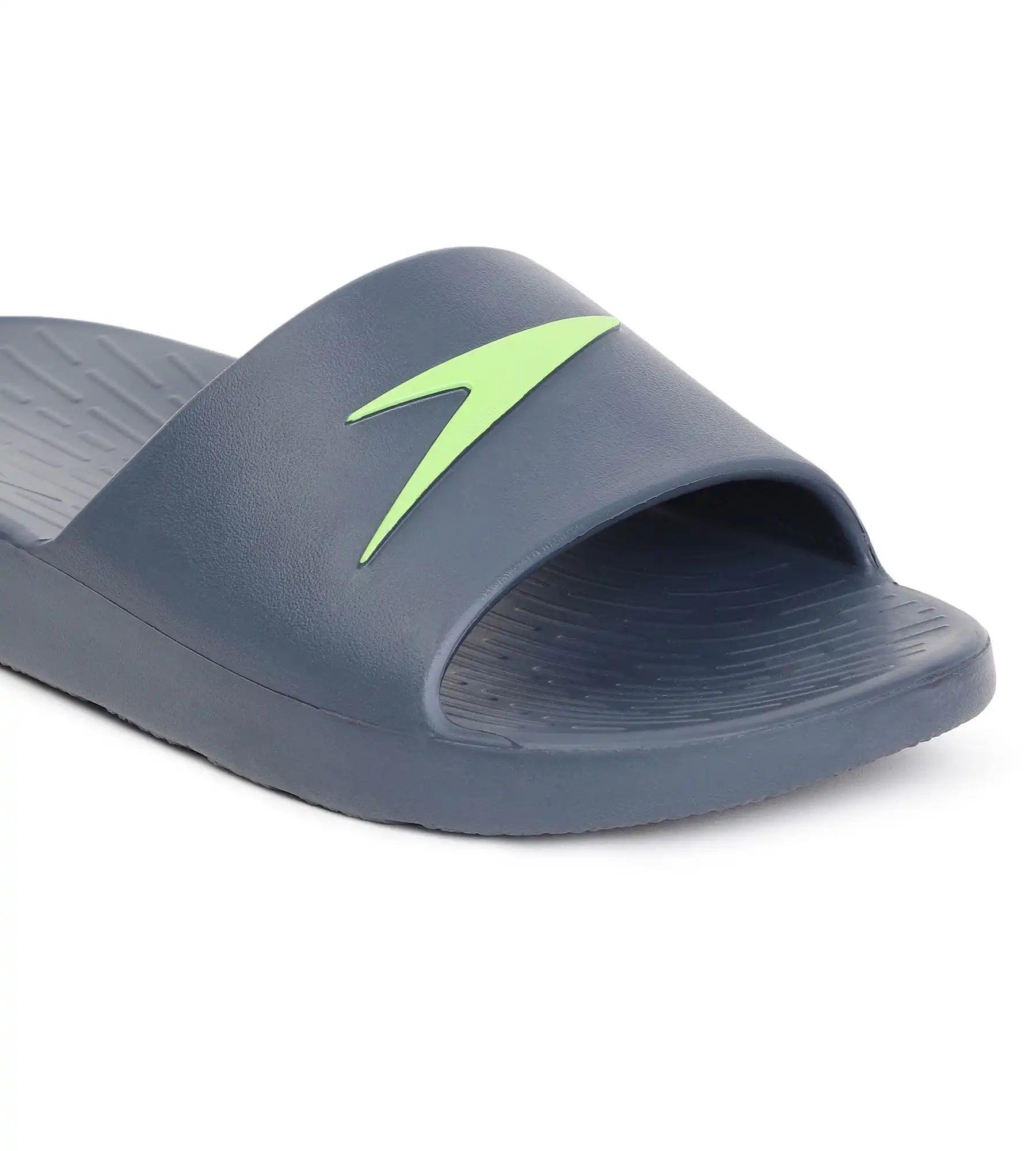 Buy Speedo Single Colour Slide Usa Charcoal-Atomic Lime Footwear Online ...