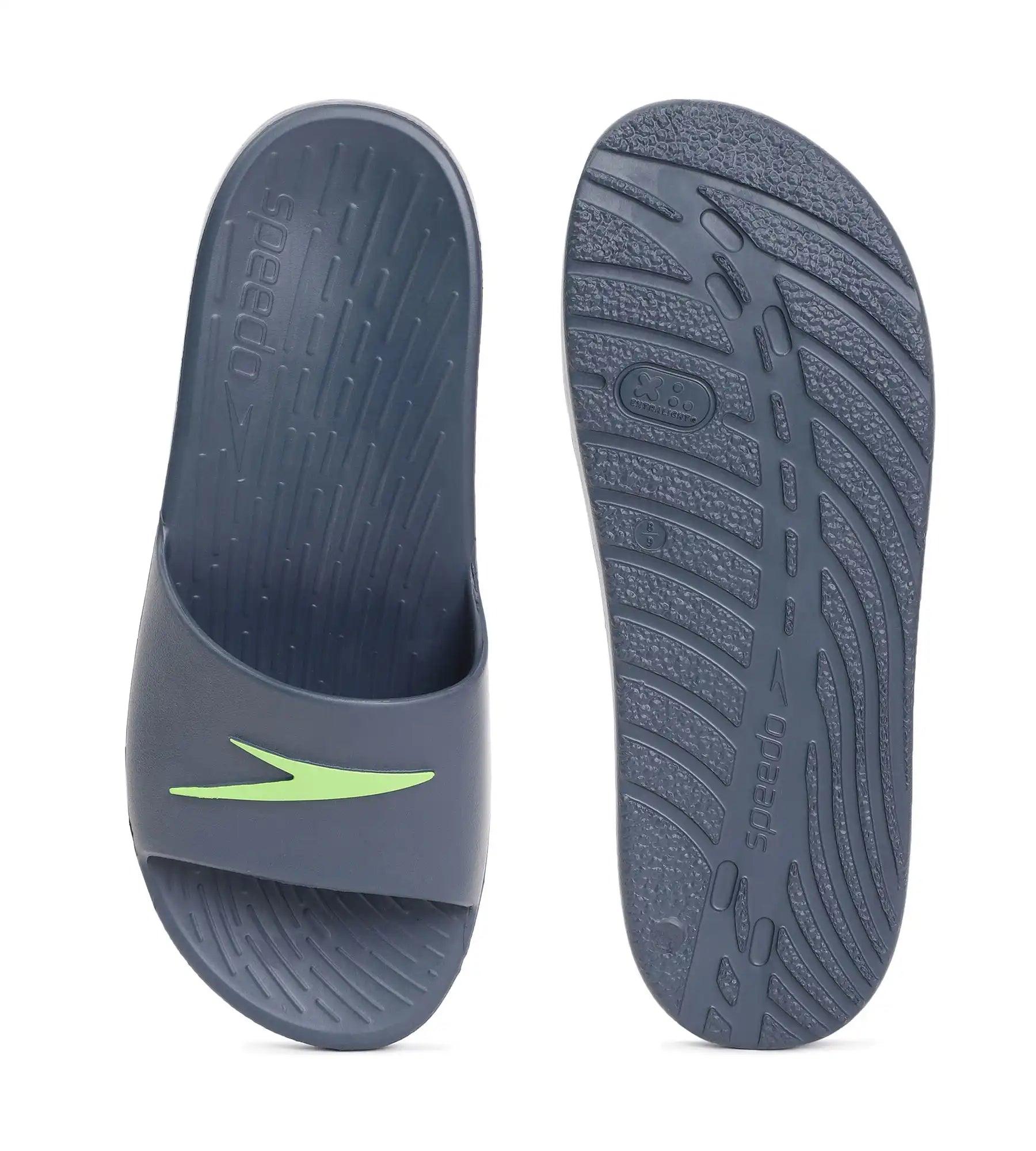 Buy Speedo Single Colour Slide Usa Charcoal-Atomic Lime Footwear Online ...