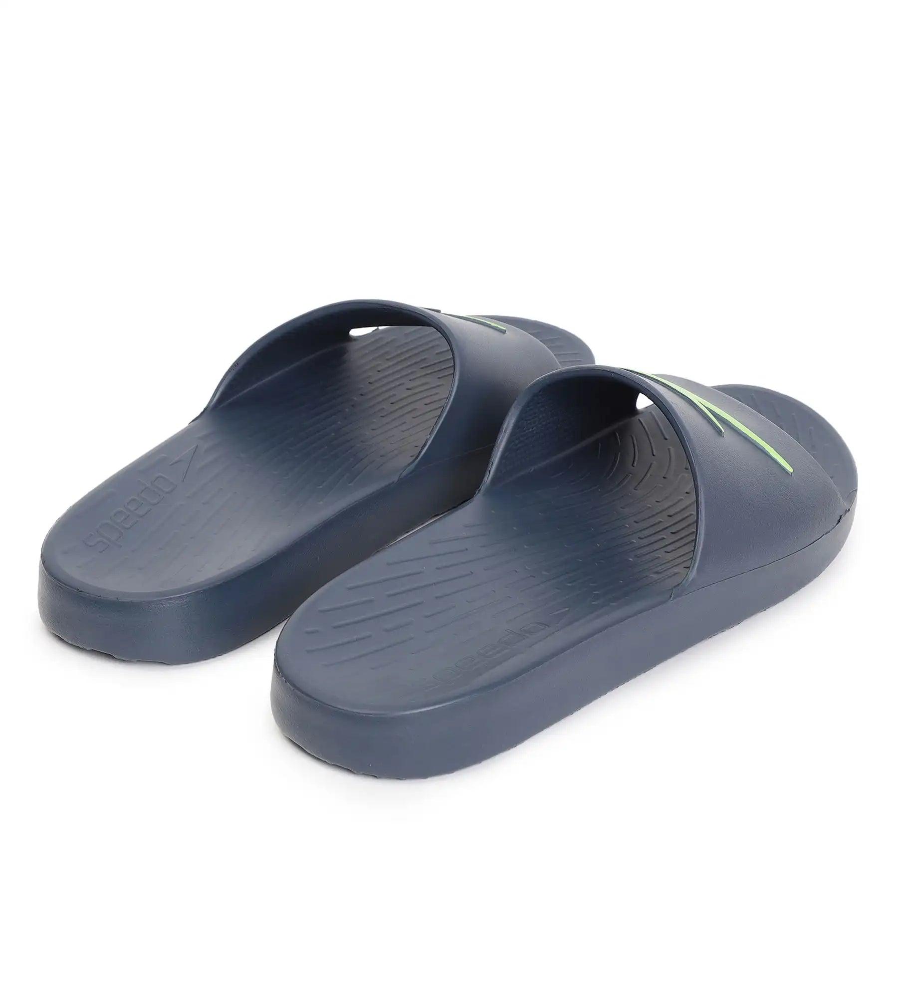 Buy Speedo Single Colour Slide Usa Charcoal-Atomic Lime Footwear Online ...