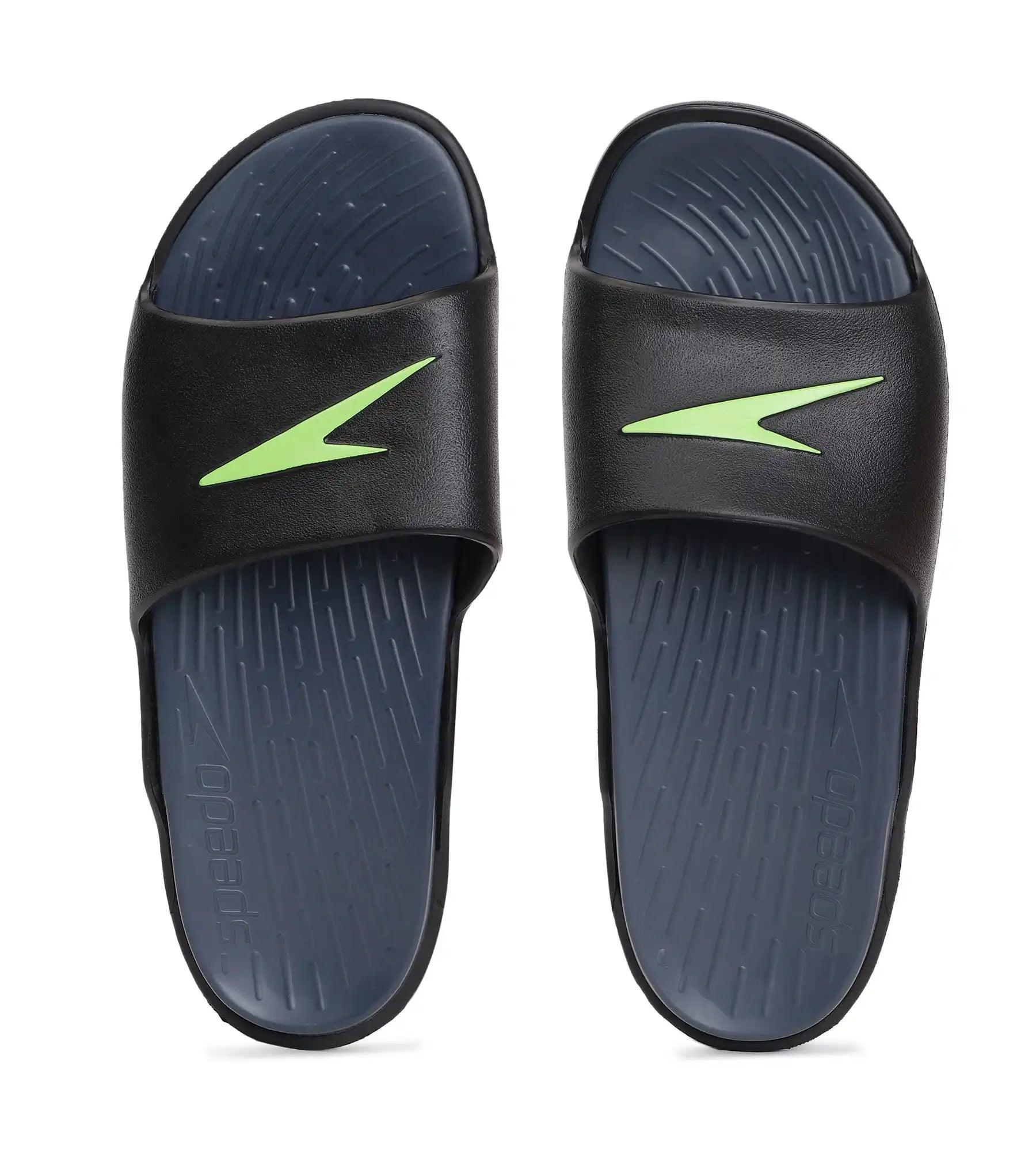 Buy Speedo Dual Colour Slide Usa Charcoal-Black-Atomic Lime Footwear ...